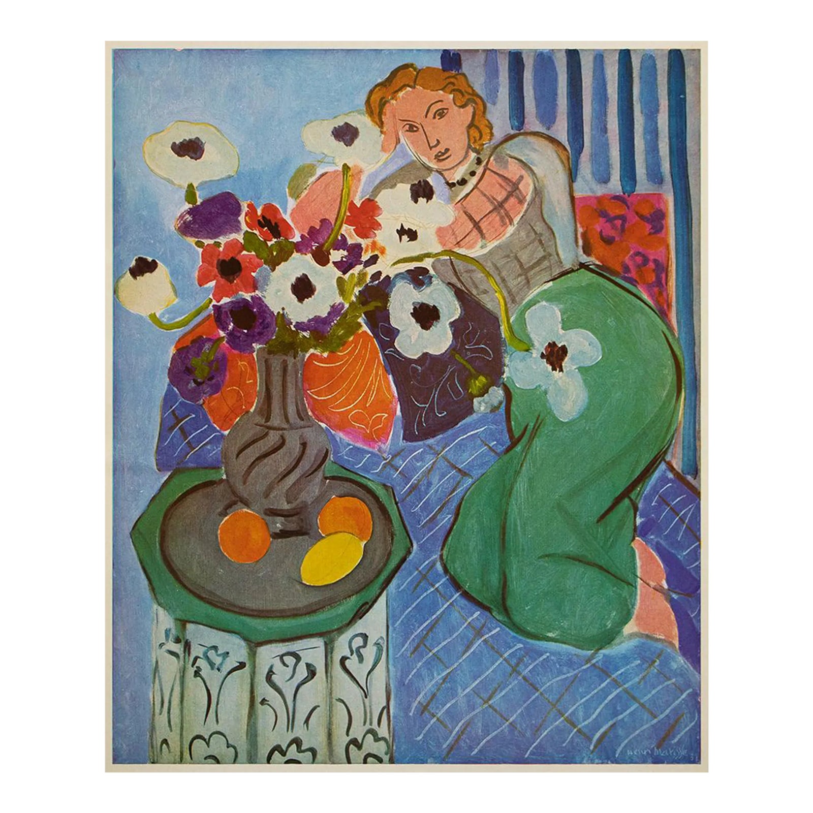 1940s After Henri Matisse "Blue Odalisque", Vintage Period Full-Color ...