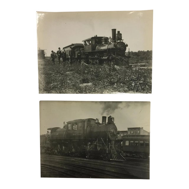 Antique Steam Engine Photographs - A Pair | Chairish
