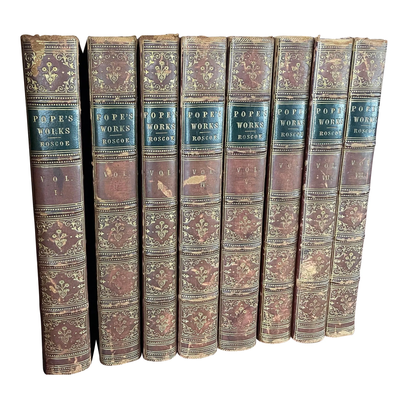 Mid 19th Century Pope’s Works - Works of Alexander Pope, Esq.- Set of 8 ...