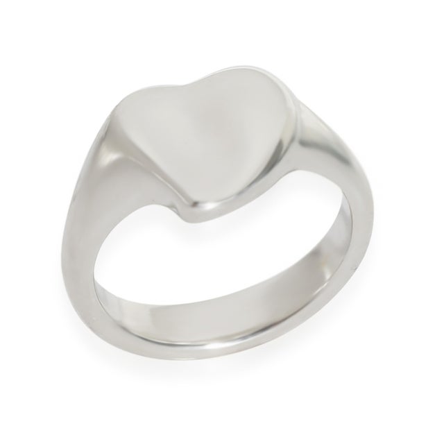 Tiffany & Co. Elsa Peretti Heart Ring In Sterling Silver Size 6 | Chairish