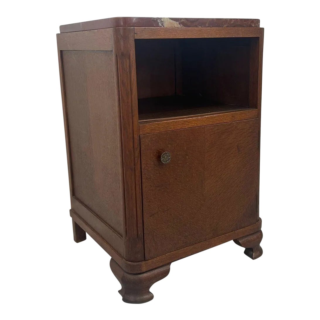 1970s Vintage Art Deco Style End Table With Possibly Marble or StoneTop ...