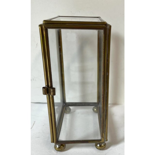 Vintage Glass and Brass Petite Curio Box | Chairish