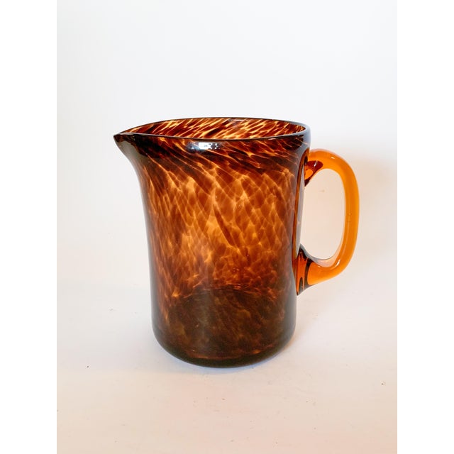 1960s Empoli Tortoiseshell Glass Pitcher | Chairish