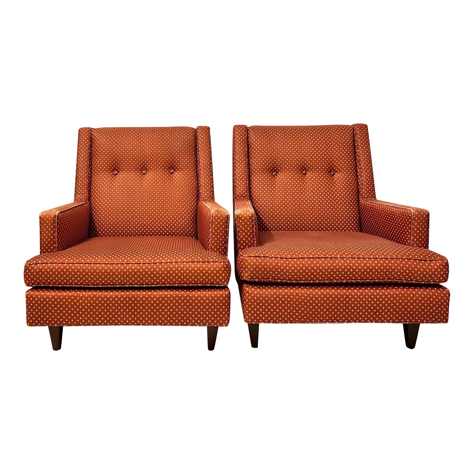 Mid 20th Century Pair Dunbar Chairs Mister Model #5301 Edward Wormley ...