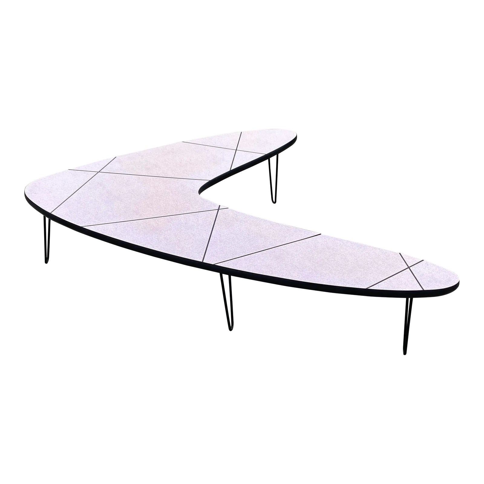 1950s Large Mid Century Atomic Light Pink Boomerang Coffee Table | Chairish