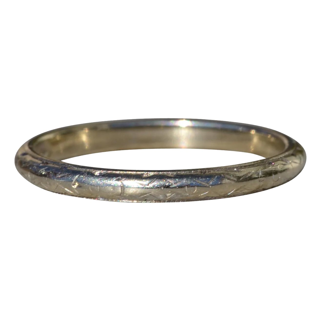 Antique Signed Alfred Humbert 9K White Gold Eternity Wedding Band ...