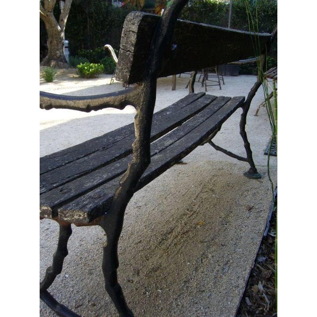 19th Century Vintage Iron and Wood Bench | Chairish