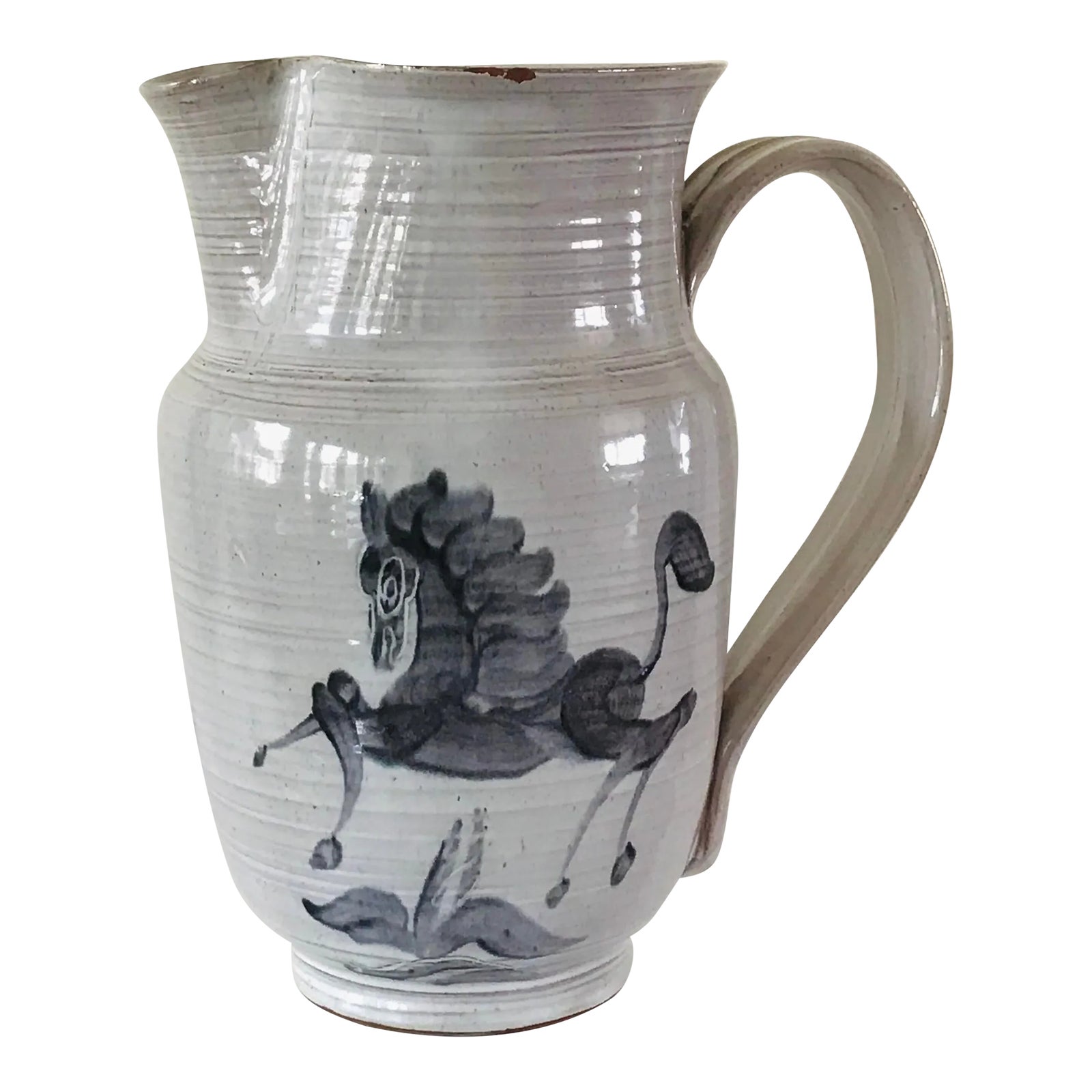 Mid 20th Century Edwin and Mary Scheier Ceramic Pitcher | Chairish