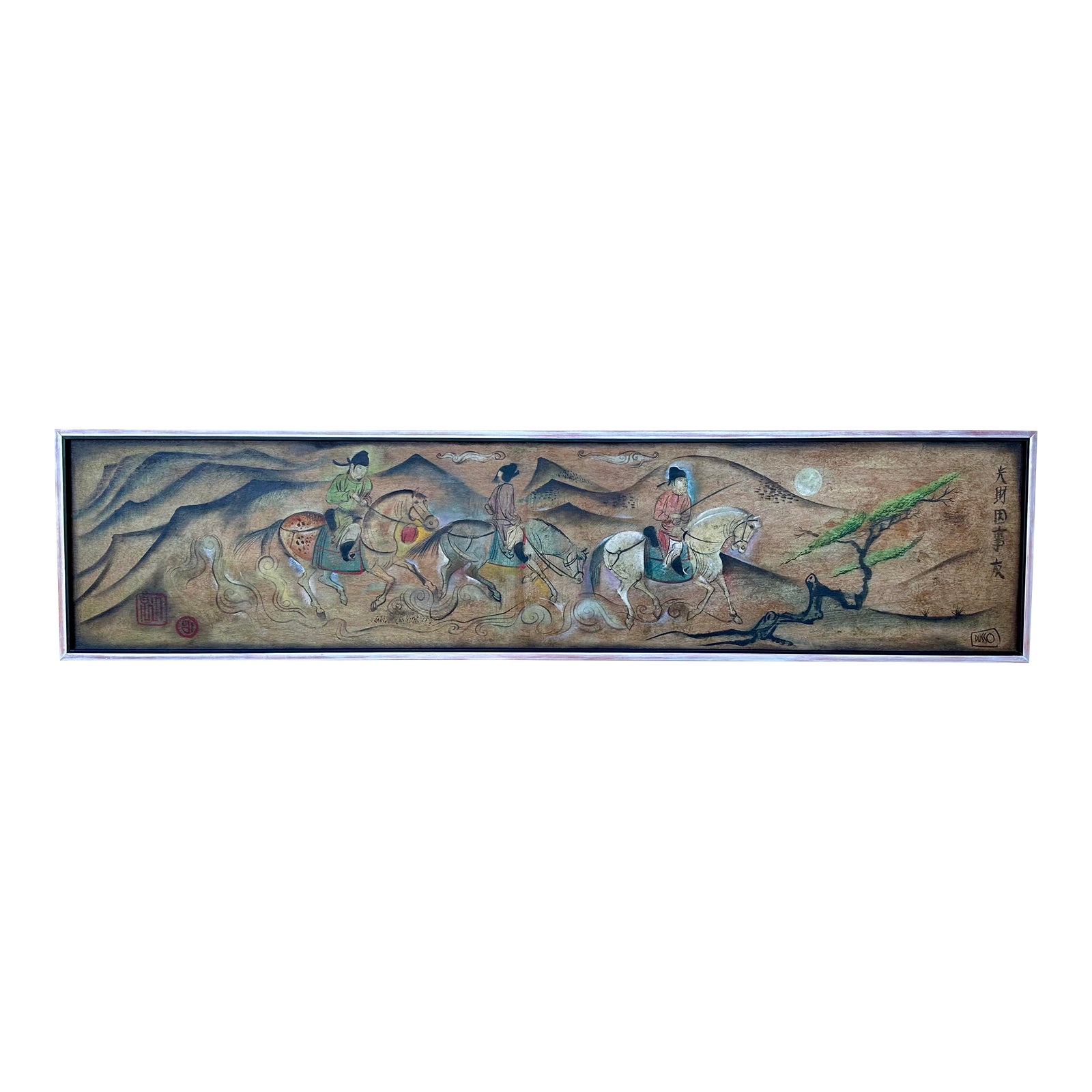 Leon d'Usseau Jr. (Dusso) – Large-Scale Modernist Oil Painting of Asian ...