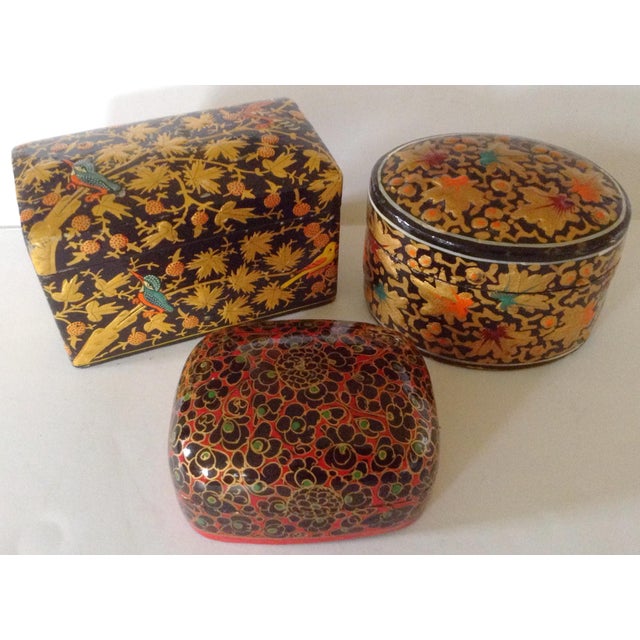 Kashmir Boxes - Set of 3 | Chairish