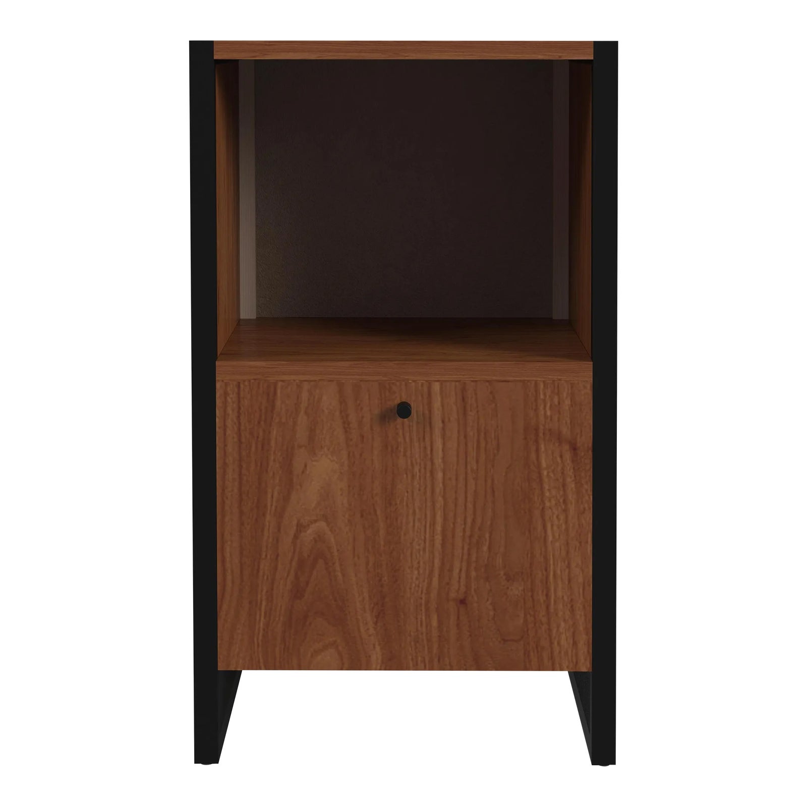 Drake 1 Drawer File Cabinet with Storage, Medium Brown | Chairish