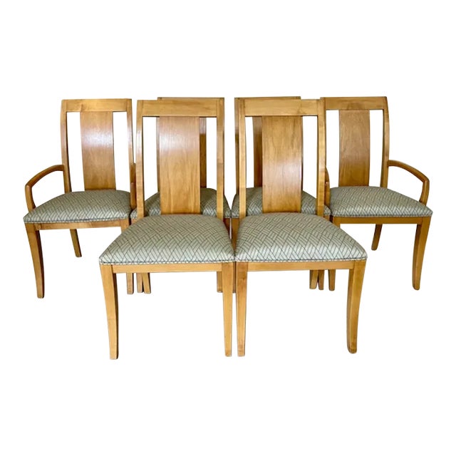 Ethan Allen Contemporary Maple Chairs- Set of 6 | Chairish