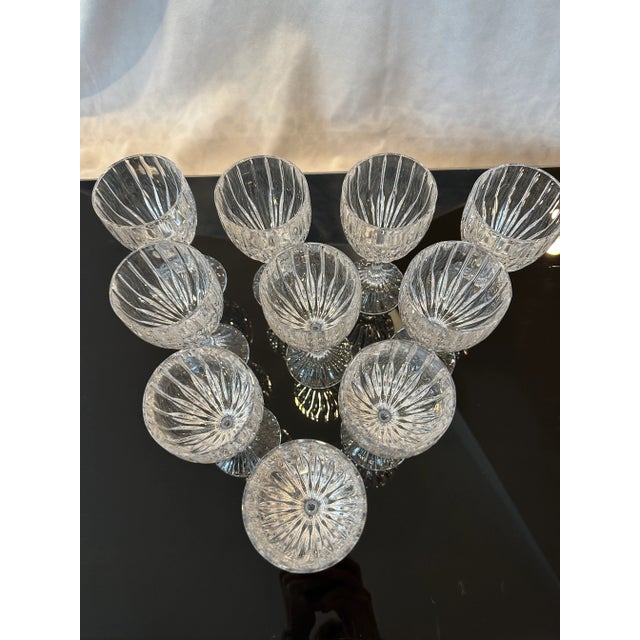 Late 20th Century Mikasa Park Lane Crystal Wine Glasses Set Of 10