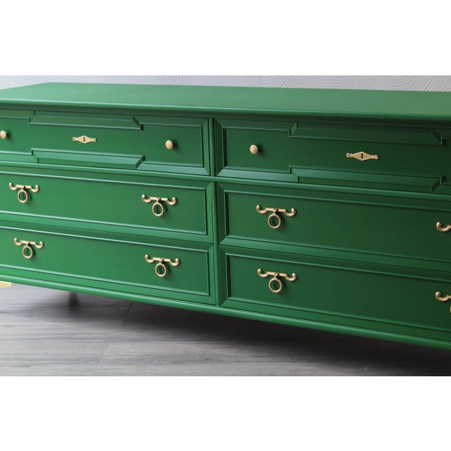 Mid-Century Green Dresser of Six Drawers | Chairish