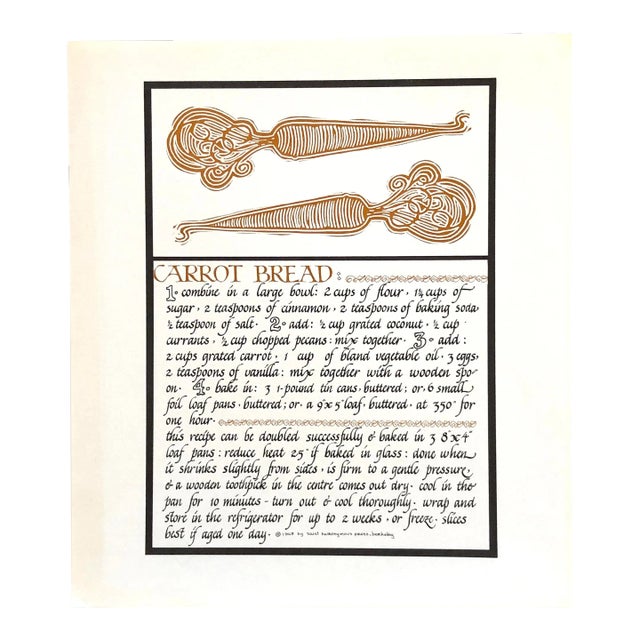 David Goines/Chez Panisse Mid Century Linocut, Out of Print, Carrot ...