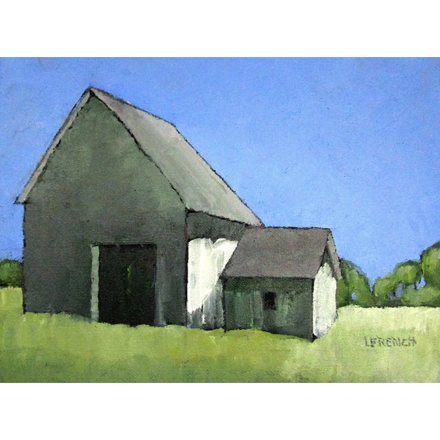 Los Olivos Barn Art Lynne French California Landscape 9x12 Oil | Chairish