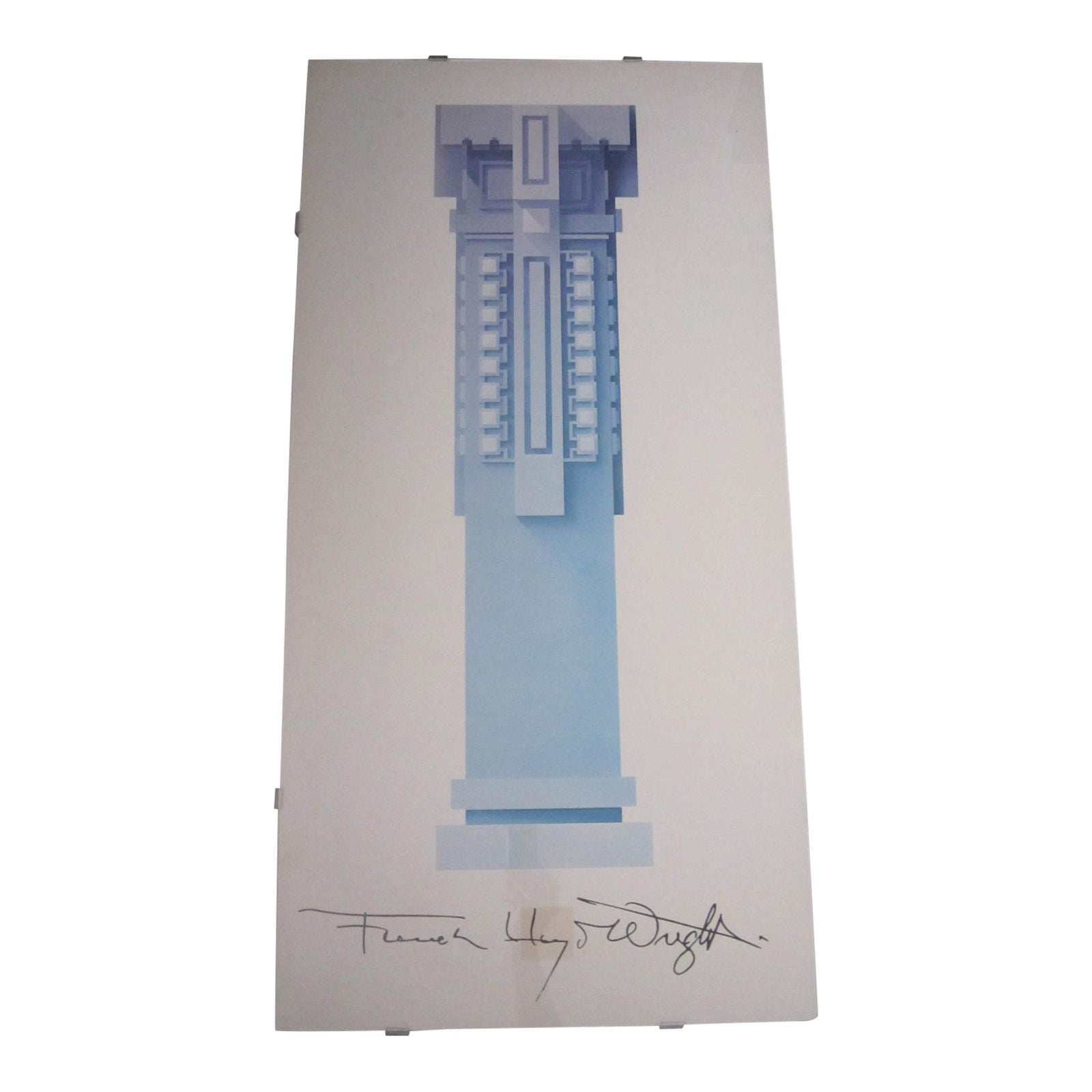 Vintage Framed Frank Lloyd Wright Poster | Chairish