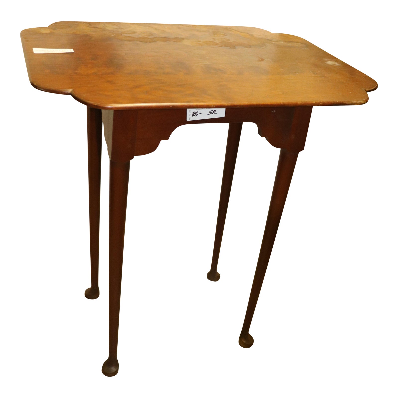 Eldred Wheeler Cherry Queen Anne Style Tea Table | Chairish
