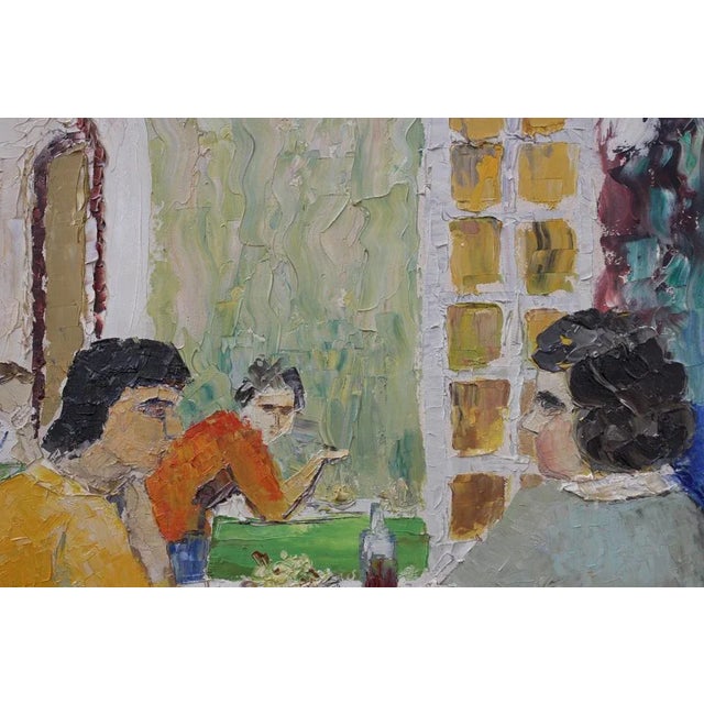 French School Artist, At the Table in a French Restaurant, 1970, Oil on ...