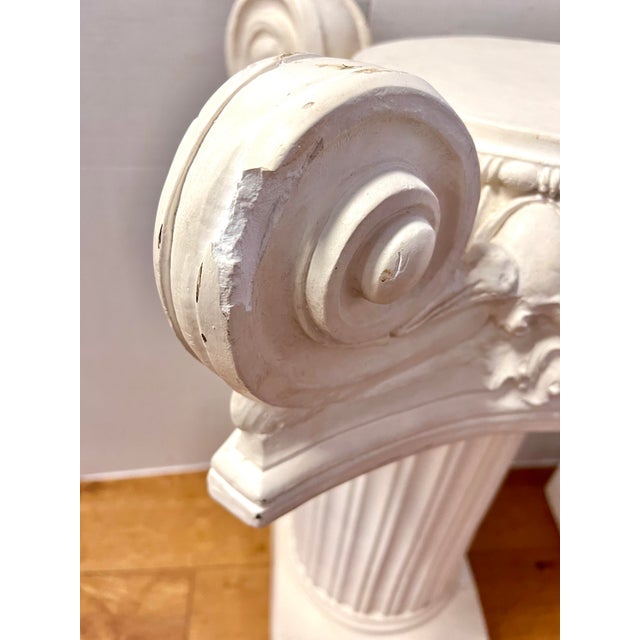 Vintage Neoclassical Columns Plaster Pedestals Side Tables, Pair | Chairish