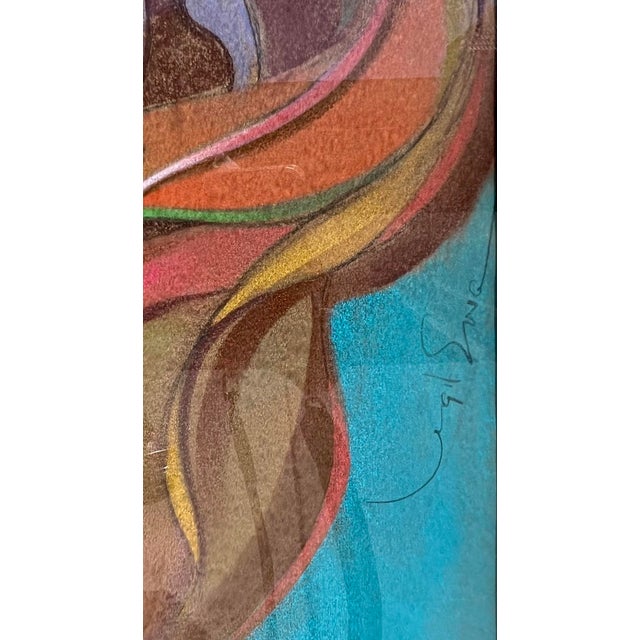 Virgil Sova Pastel Painting With Art Deco Influence. | Chairish