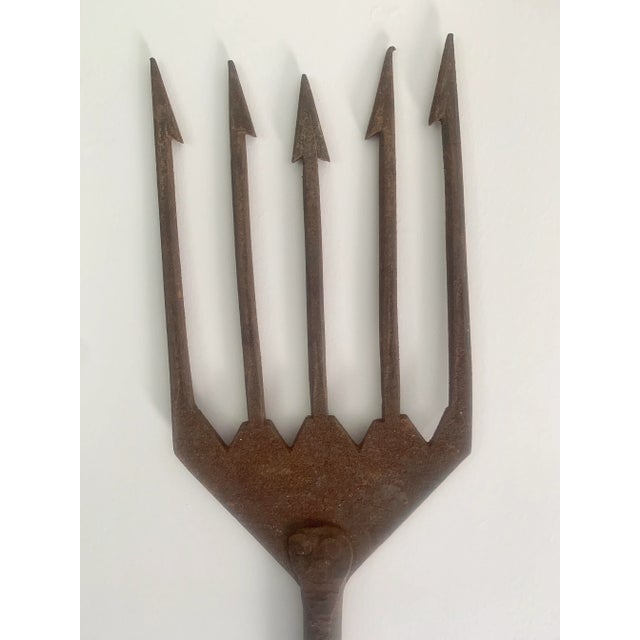 19th Century Hand Forged Iron Harpoon on Custom Wall Mount | Chairish