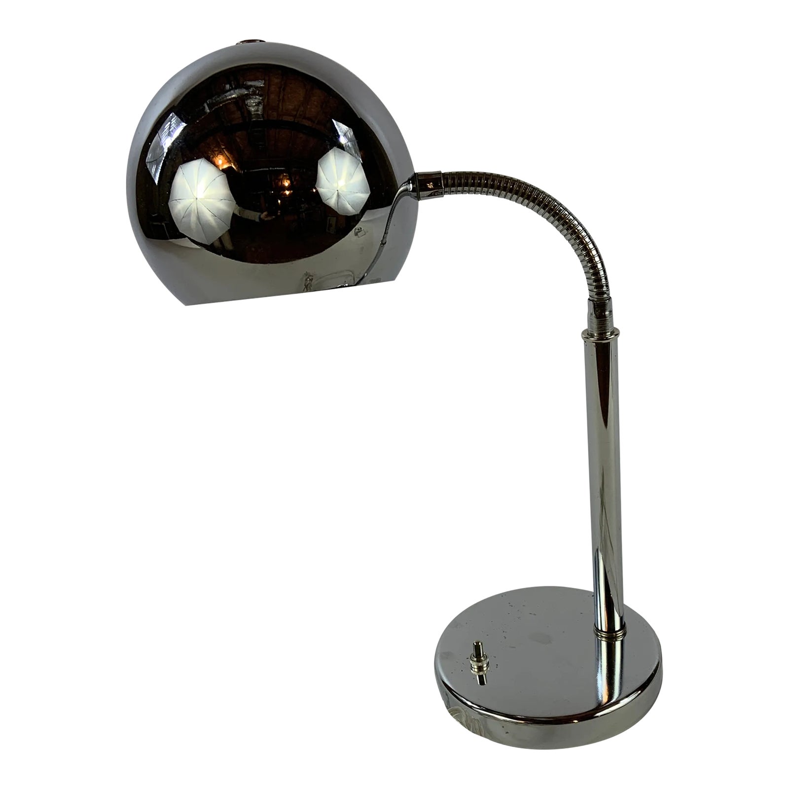 Mid-Century Chrome Desk Lamp With Bending Neck - Rewired | Chairish