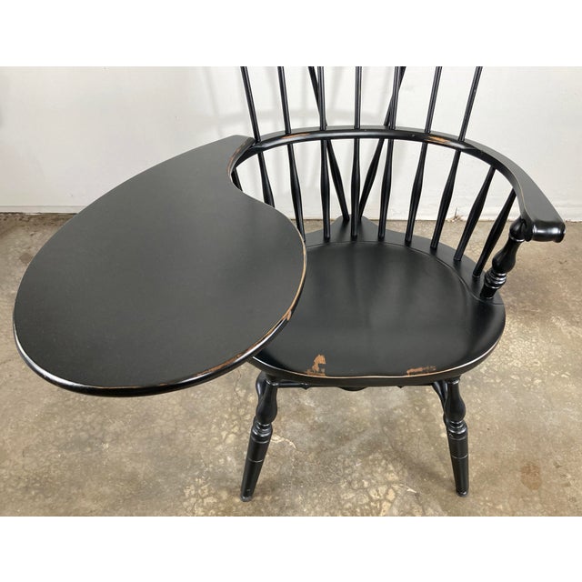 Vintage Windsor Writing Chair With Attached Arm Desk | Chairish