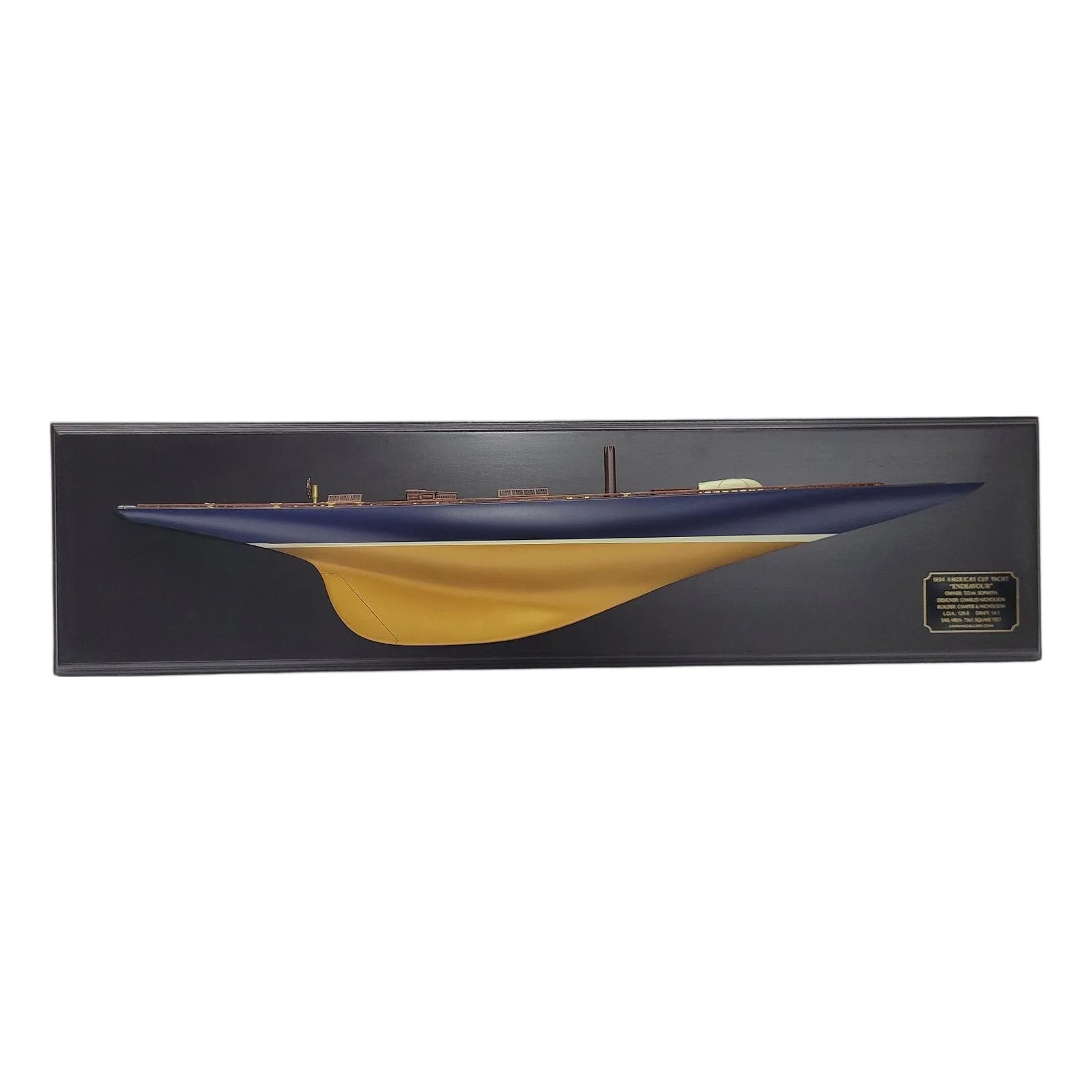 Half Model of the J Class Yacht Endeavor - Gold | Chairish