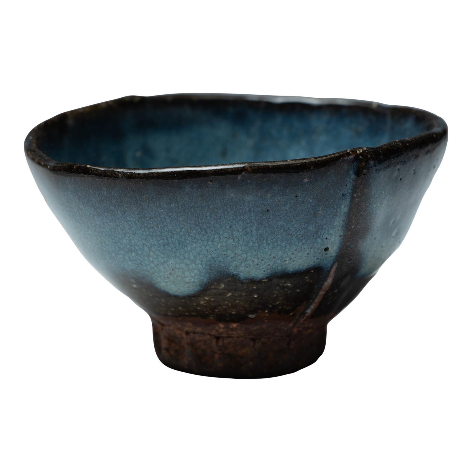 Late 20th Century Hagi Namako Chawan With Pinched Foot | Chairish