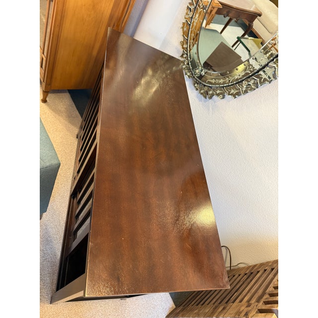 Pier One Buffet Cabinet With Paned Glass Doors | Chairish