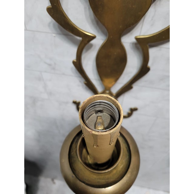 Vintage Large Brass Wall Sconce Single Candle Lamps - a Pair | Chairish