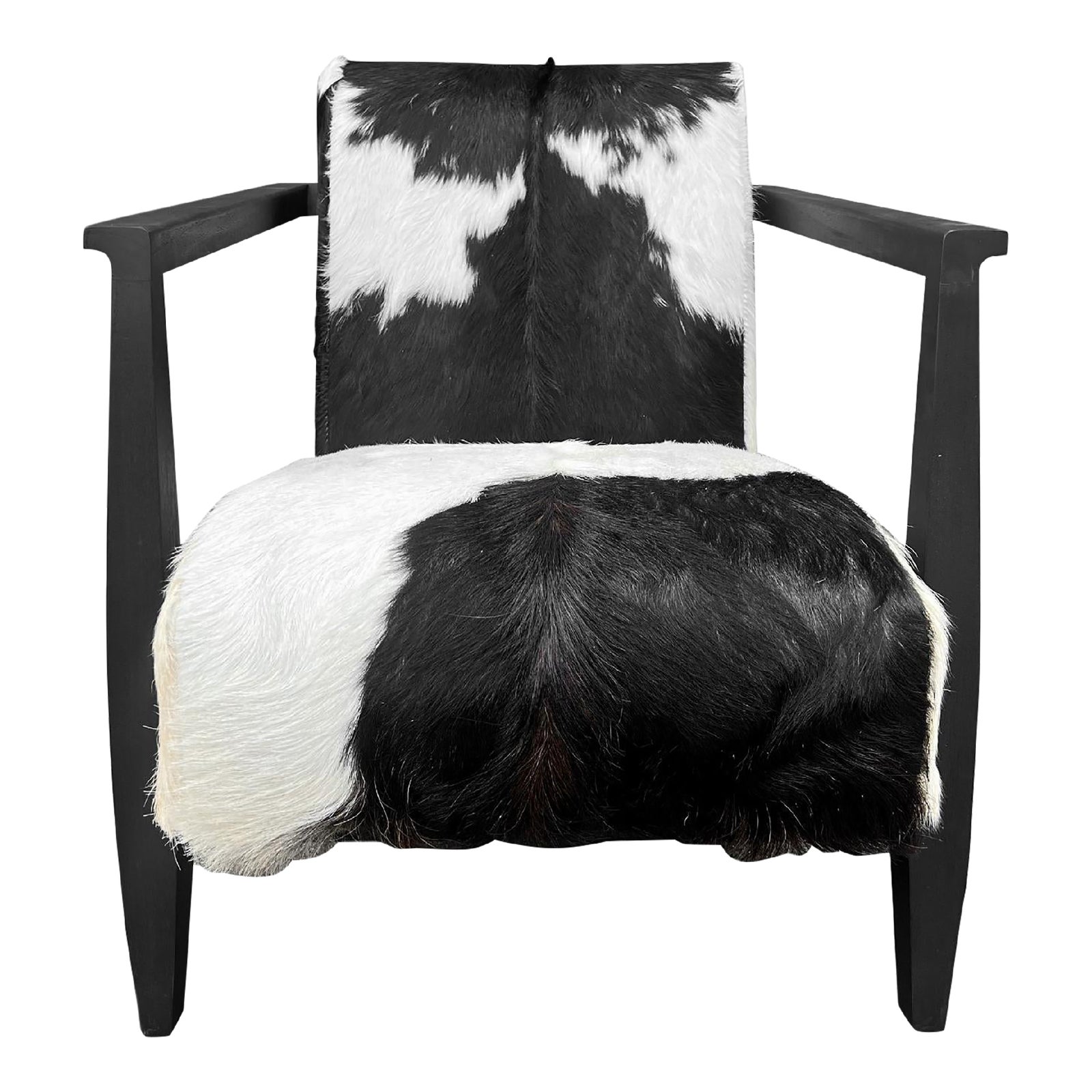 Black & White Deco Cow Chair | Chairish
