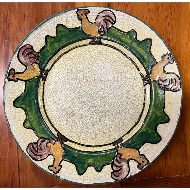 Antique Early 20th Century Arts & Crafts Pewabic Pottery Rooster Plate ...