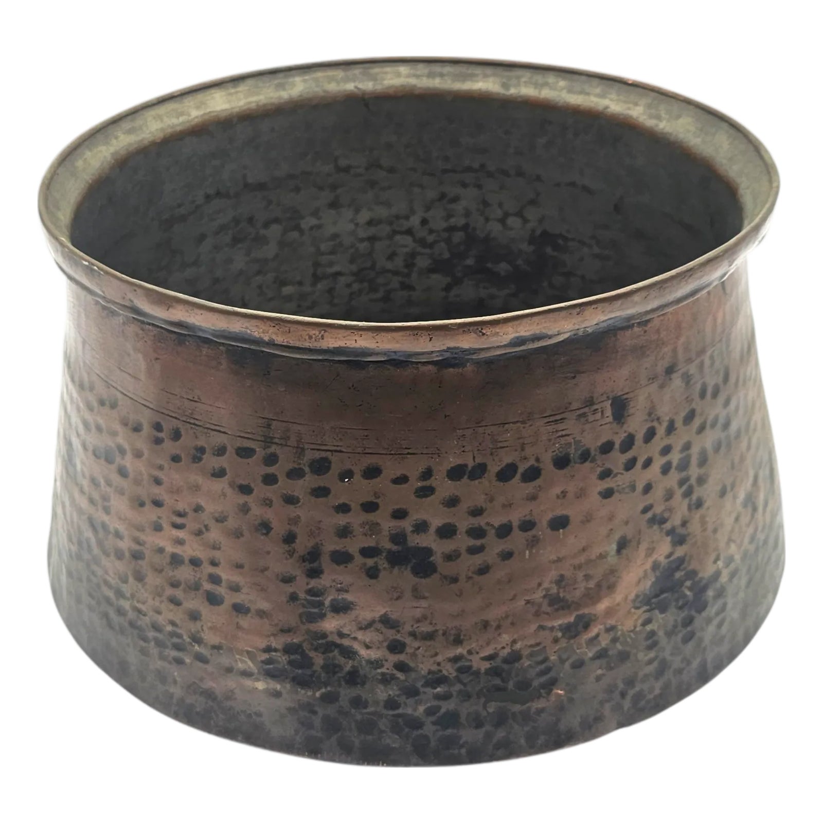 Middle Eastern Hand Hammered Tinned Copper Dig Cooking Vessel – Antique ...
