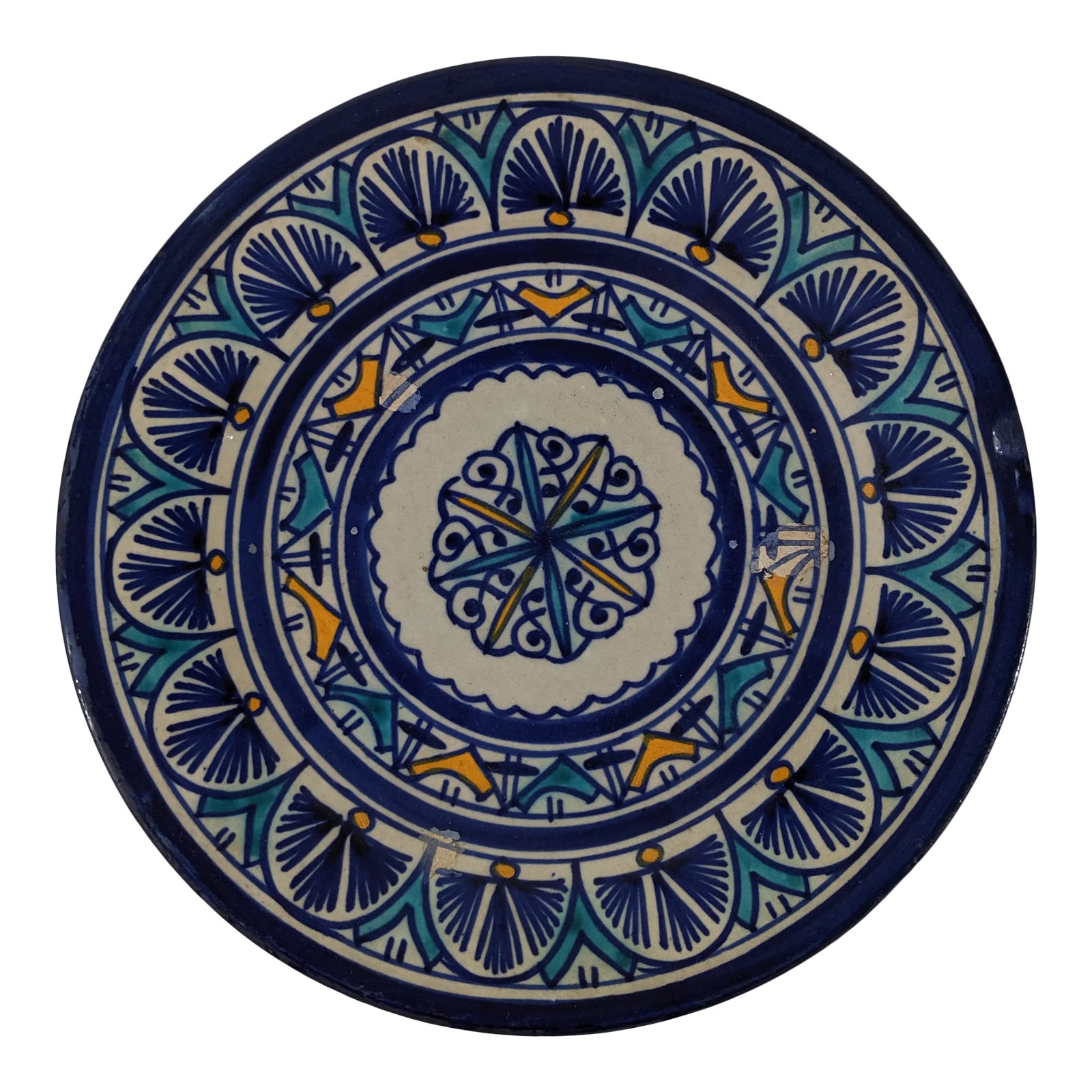Early 19th Century Antique Moroccan Plate | Chairish