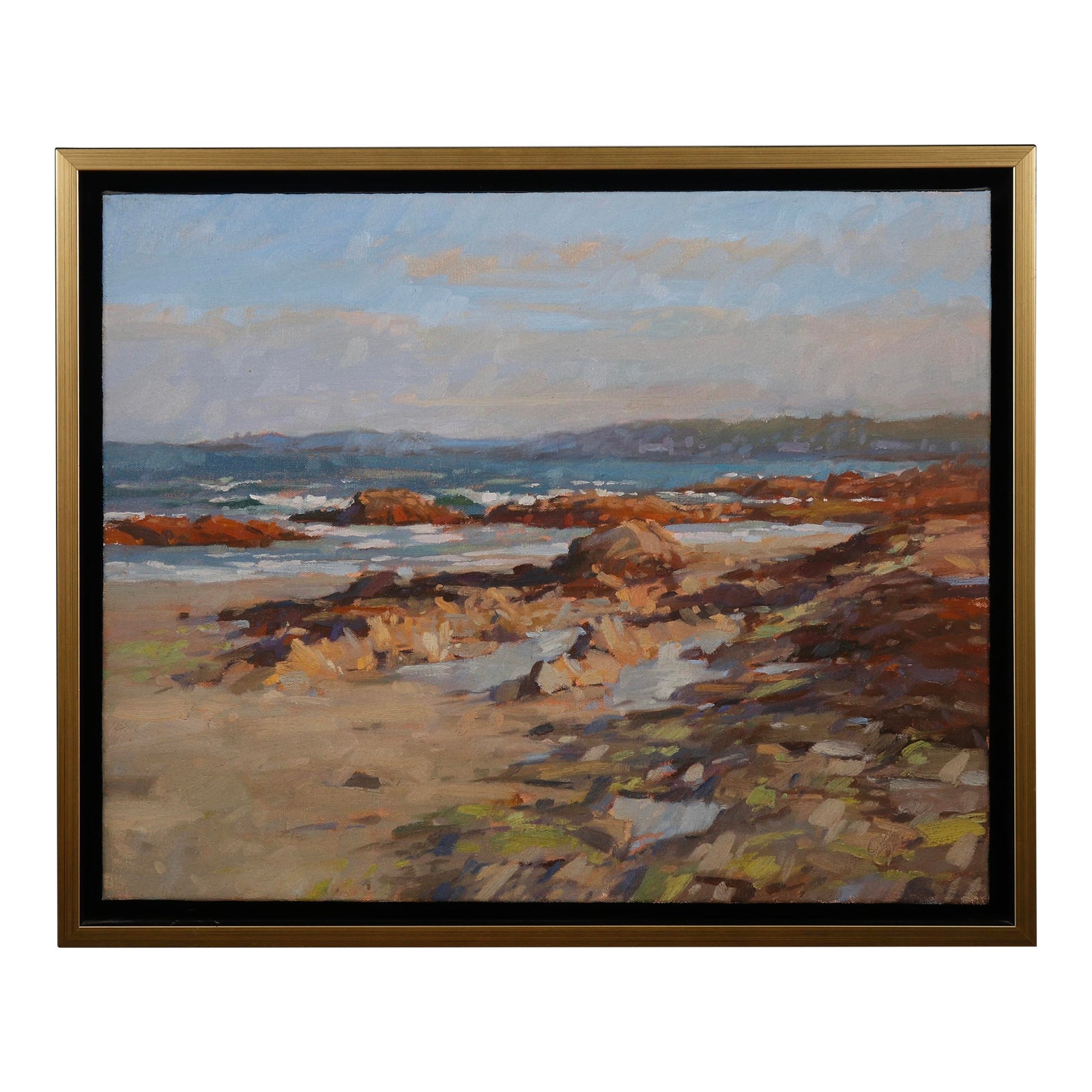 Colin Page “Low Tide Rocks” Shoreline Scene Oil Painting on Canvas ...
