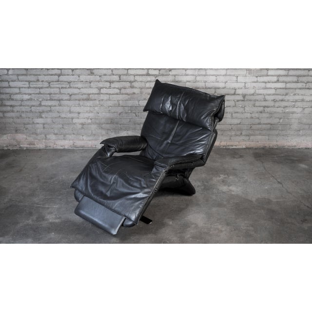1980s Postmodern Percival Lafer 'Pony' Leather Recliner Chair | Chairish
