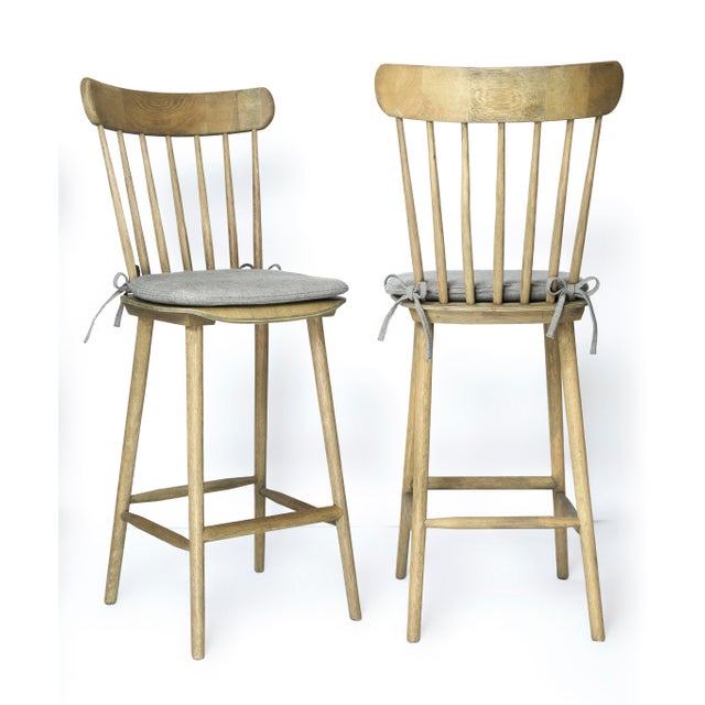 English Windsor Counter Stools - Set of 6 | Chairish