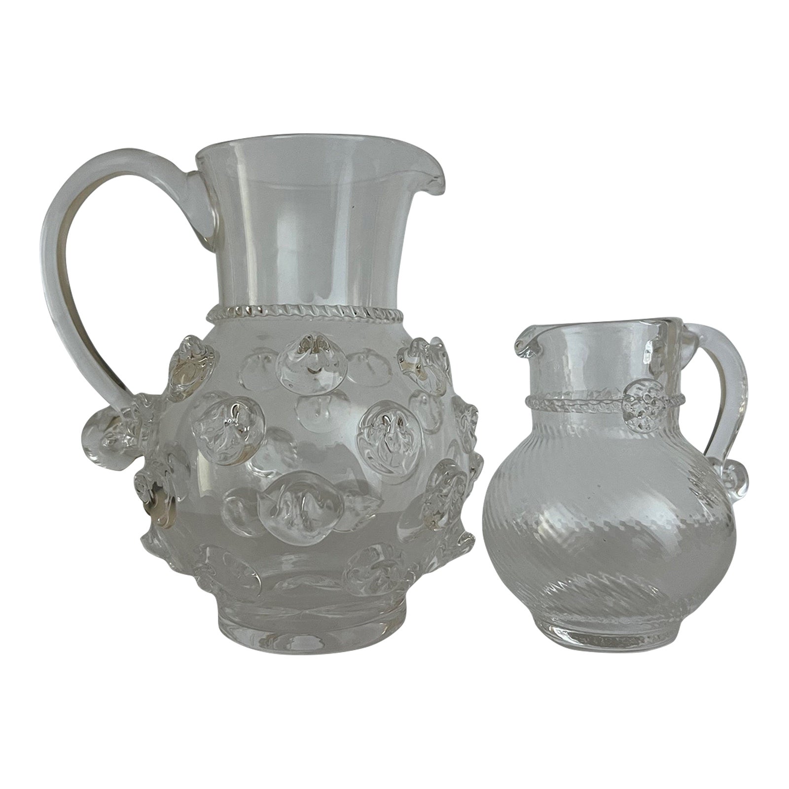 Juliska Glass Pitchers, Set of 2 | Chairish