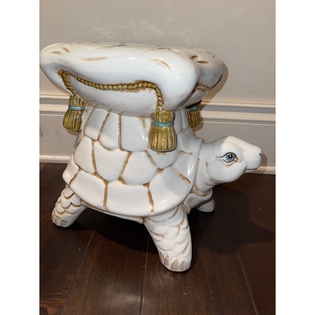 1970s Italian Pottery Turtle Garden Stool | Chairish