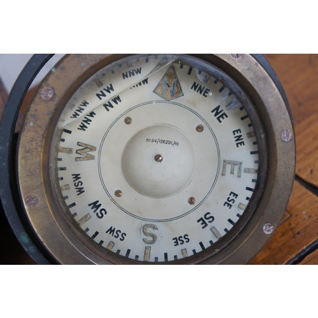 Antique Copper Brass Nautical Maritime Gimbal Compass Binnacle Oil Lamp ...