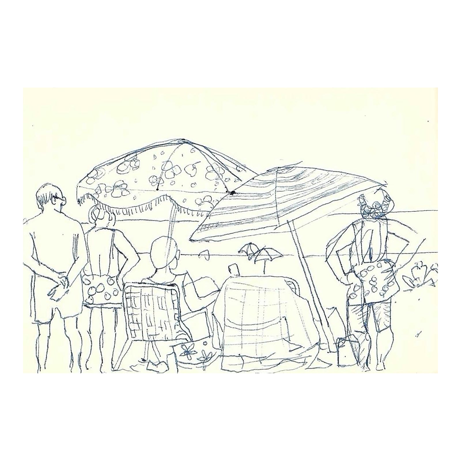 1970s Robert Angeloch Beach Drawing | Chairish