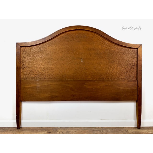 Vintage Birdseye Maple Curved Footboard Full Size Bed | Chairish