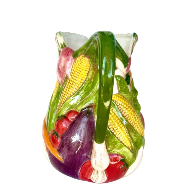 Vintage Ceramic Pitcher Jug Vegetables Multi Color Love Debbie ...