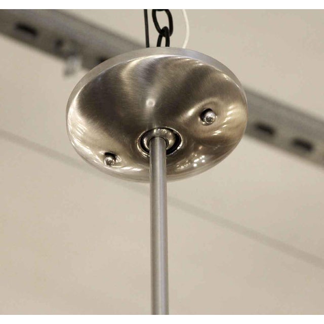 Modern Frosted Glass Pendant Light With Clear Disc | Chairish