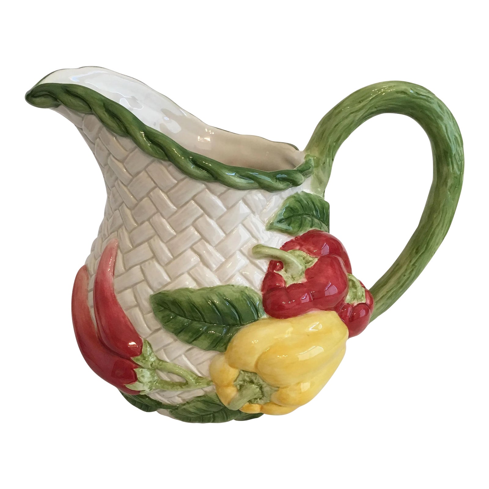 Mid 20th Century Fitz and Floyd Vegetable Motif Pitcher | Chairish