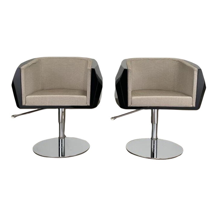 Fendi Casa Crystal Swivel Chairs- a Pair | Chairish