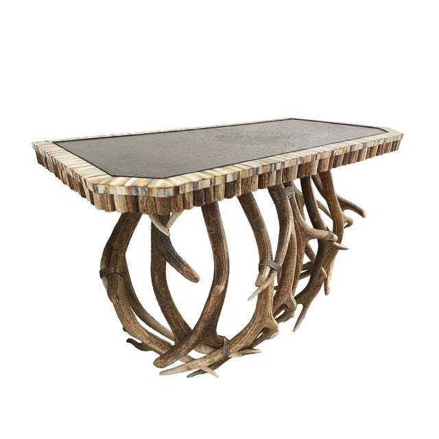 Maitland Smith Elk Antler Console Table | Chairish