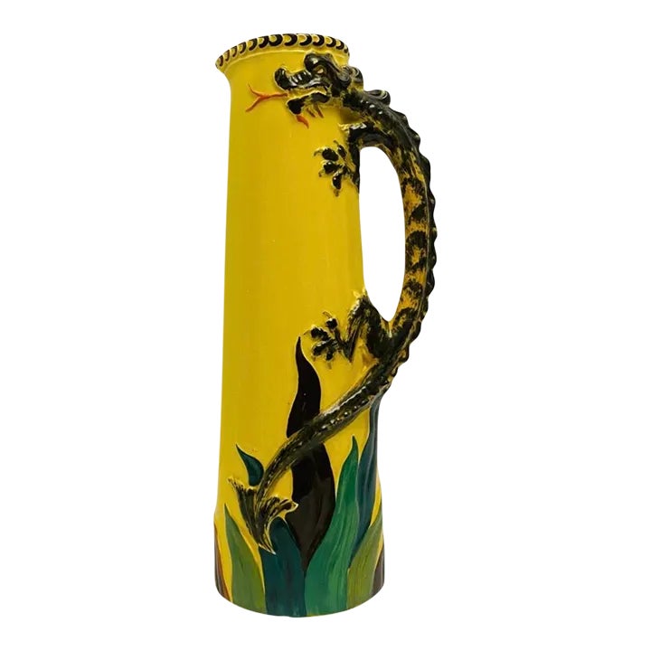 Antique Bishop England Art Deco Tapered Pitcher With Dragon Handle ...